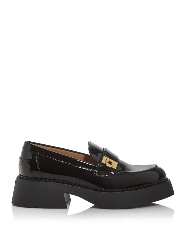 FERRAGAMO Caminia Gancini Chunky Loafers - Nero