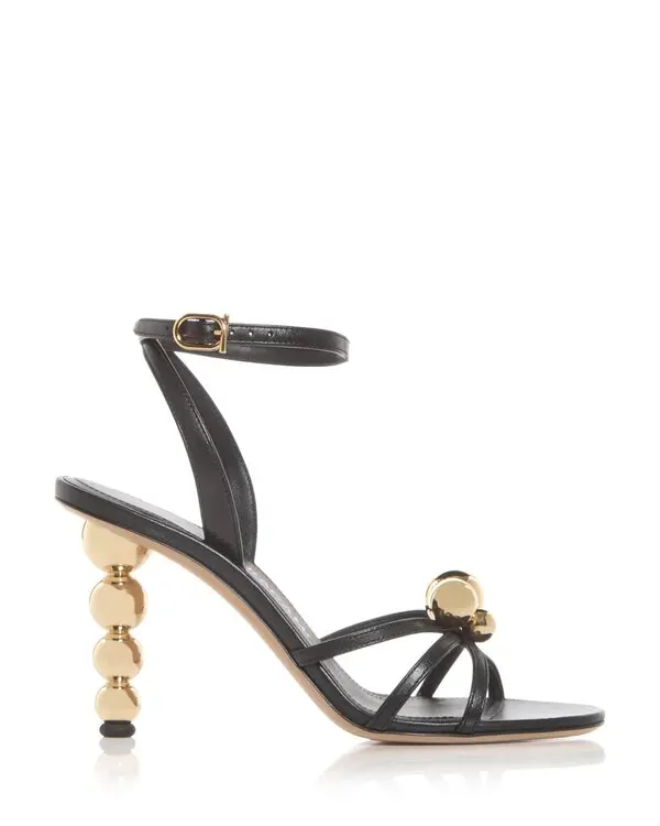 FERRAGAMO Karina Sphere Leather Sandals - Nero