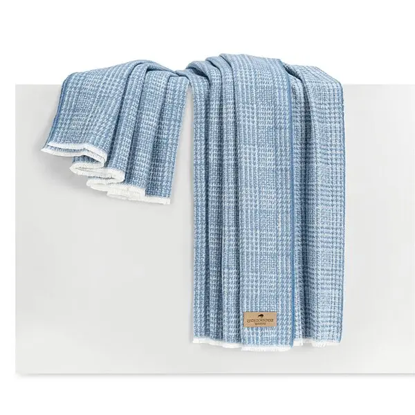 LANDS DOWNUNDER Sutton Plaid Throw - Chambray