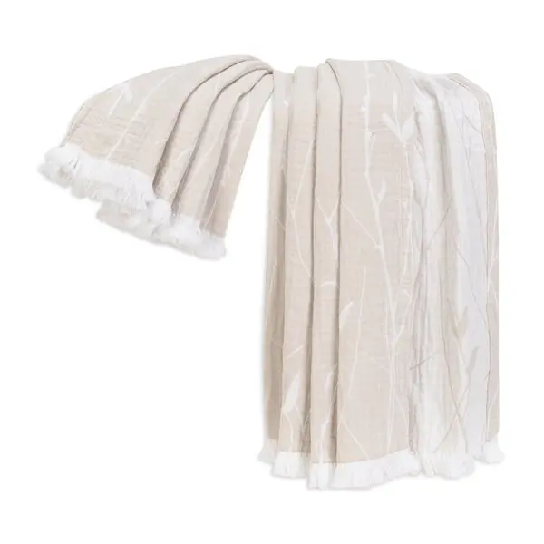LANDS DOWNUNDER Willow Cotton Reversible Throw - Shell