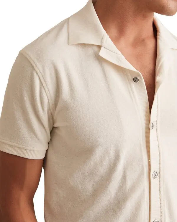 REISS Short Sleeve Terry Camp Shirt