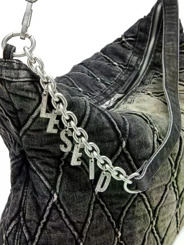 DIESEL® Quilted Shoulder Bag With Chain - Black