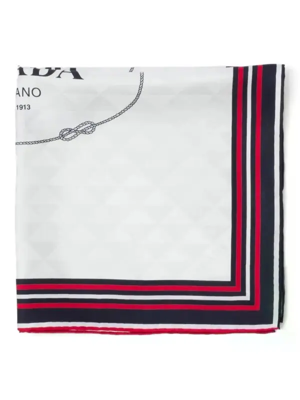 Prada Logo-jacquard Twill Scarf