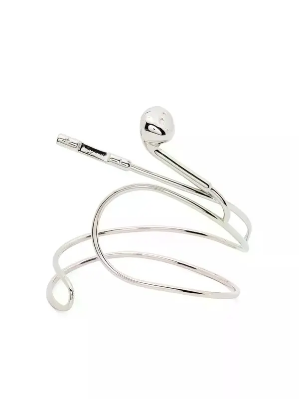 Coperni Earphones-motif Open-cuff Bracelet - Silver
