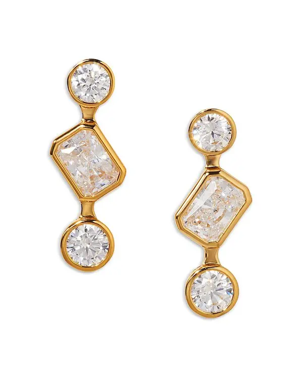 Nadri Bklyn Trio Drop Earrings - Gold