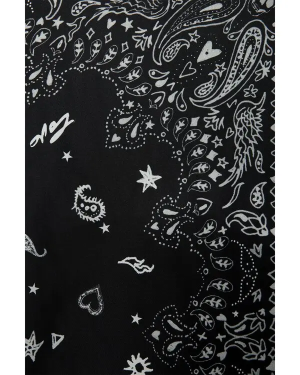 Zadig&Voltaire Bandana Print Mixed Silk Square Scarf - Black