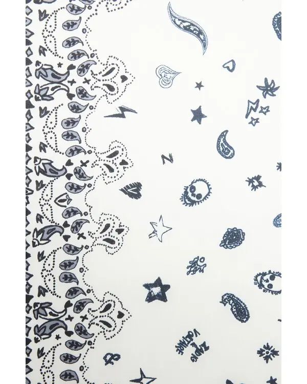 Zadig&Voltaire Bandana Print Mixed Silk Square Scarf - Cloud