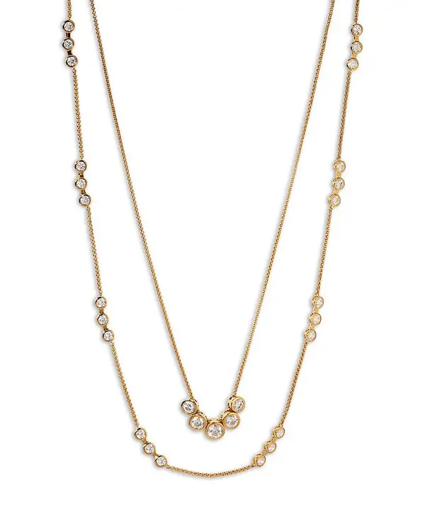 Nadri Bklyn Cubic Zirconia Bezel Layered Necklace - Gold