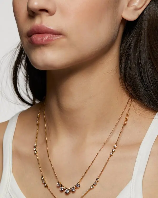 Nadri Bklyn Cubic Zirconia Bezel Layered Necklace
