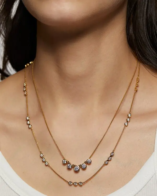Nadri Bklyn Cubic Zirconia Bezel Layered Necklace