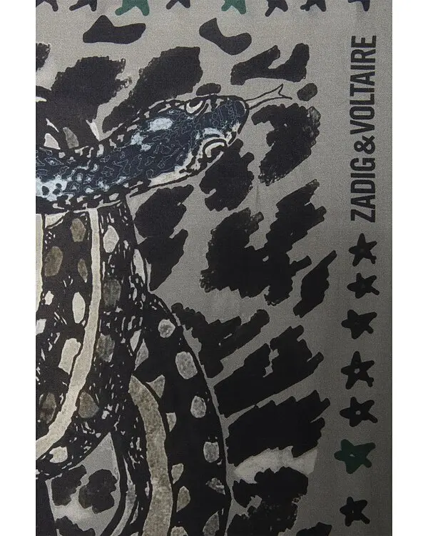 Zadig&Voltaire Billie Snakes Square Scarf - Medium Grey