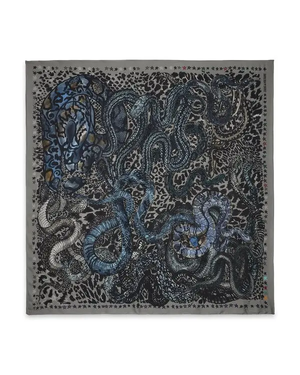 Zadig&Voltaire Billie Snakes Square Scarf - Medium Grey