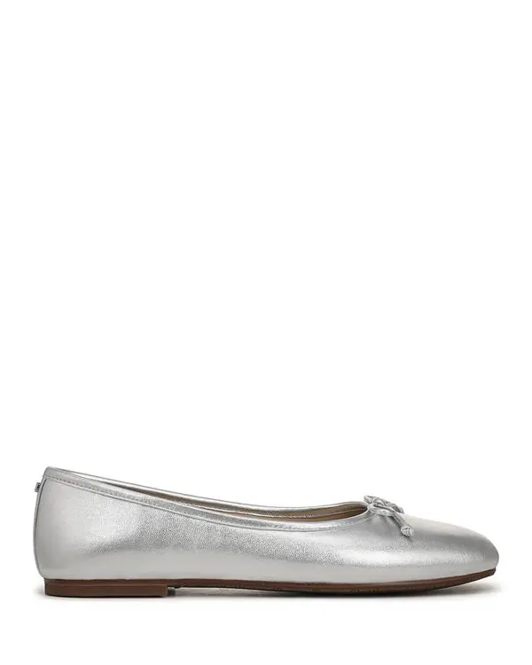 Sam Edelman Alie Leather Ballet Flats - Silver