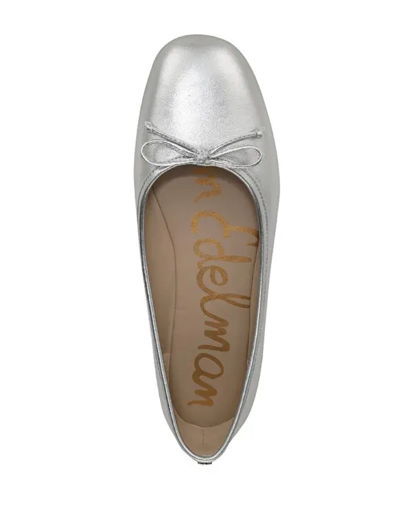 Sam Edelman Alie Leather Ballet Flats - Silver