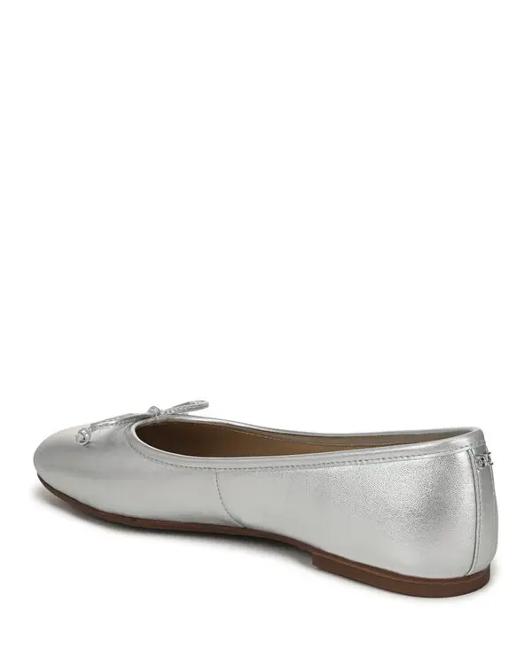 Sam Edelman Alie Leather Ballet Flats - Silver