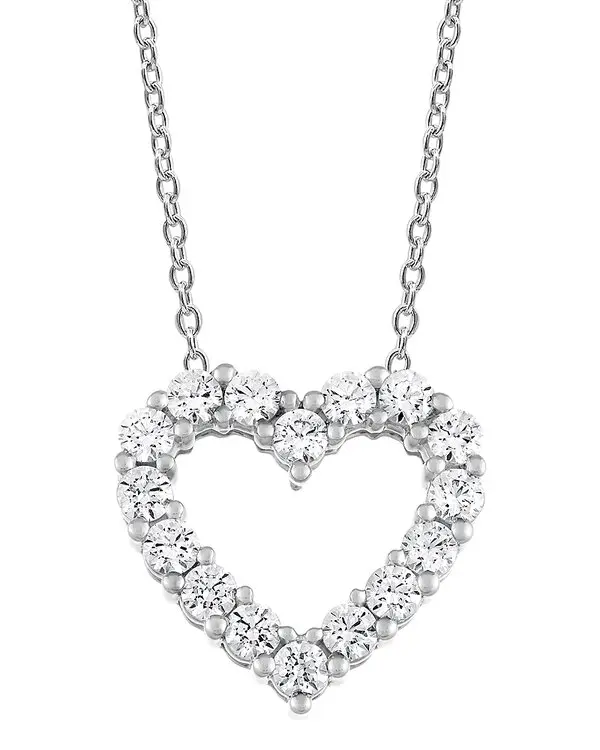 Bloomingdale'S 14k Gold Diamond Heart Pendant Necklace, 2.0 Tcw - White
