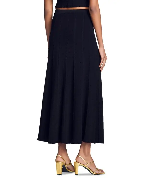 Sandro Pointelle Knit Maxi Skirt