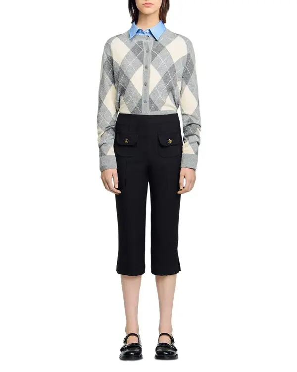 Sandro Side Zip Capri Pants