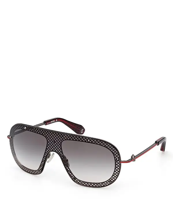 CHRISTIAN LOUBOUTIN Shield Sunglasses, 130mm - Gunmetal/smoke Gradient