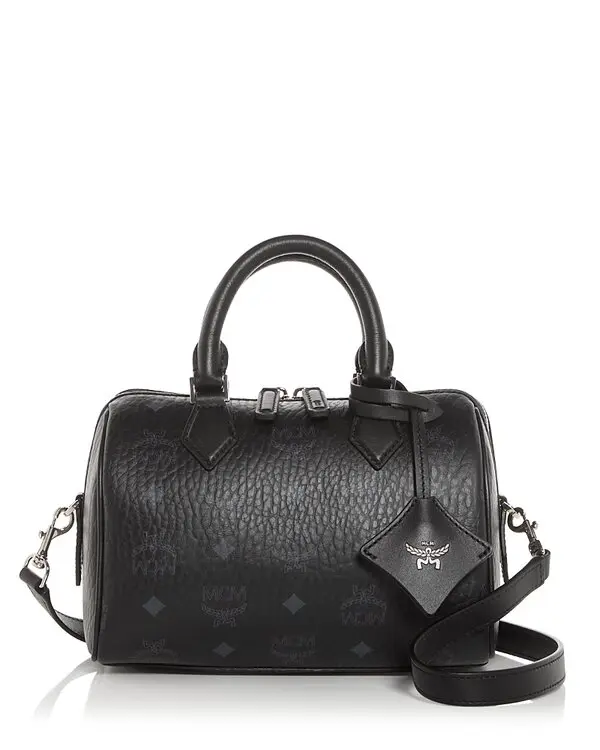 MCM Black Leather Top Handle Bag Monogram Small Aren East West Shoulder Bag in Maxi Monogram Leather  main image 2