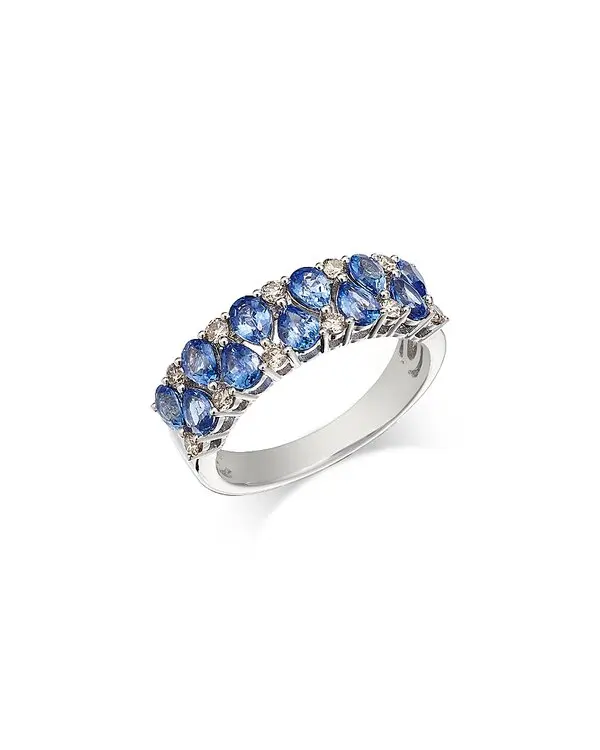 Bloomingdale'S Sapphire And Diamond Band Ring - Blue/white