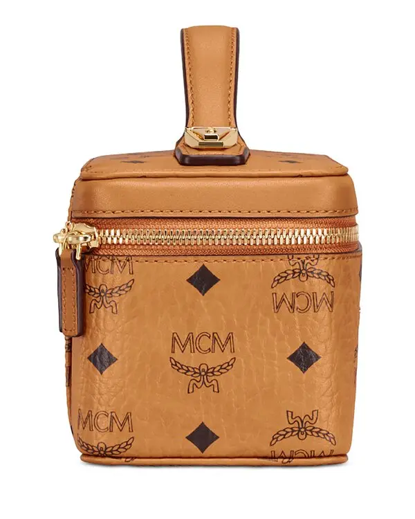 Mcm Aren Vi Mini Vanity Case Crossbody - Cognac