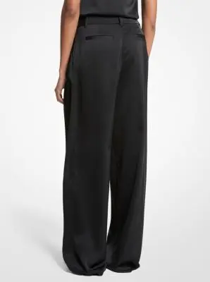 Michael Kors Drapey Satin Wide Leg Pants - Black