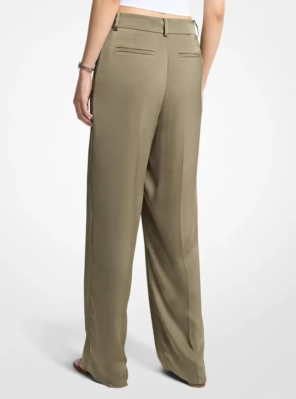 Michael Kors Drapey Satin Wide Leg Pants - Green