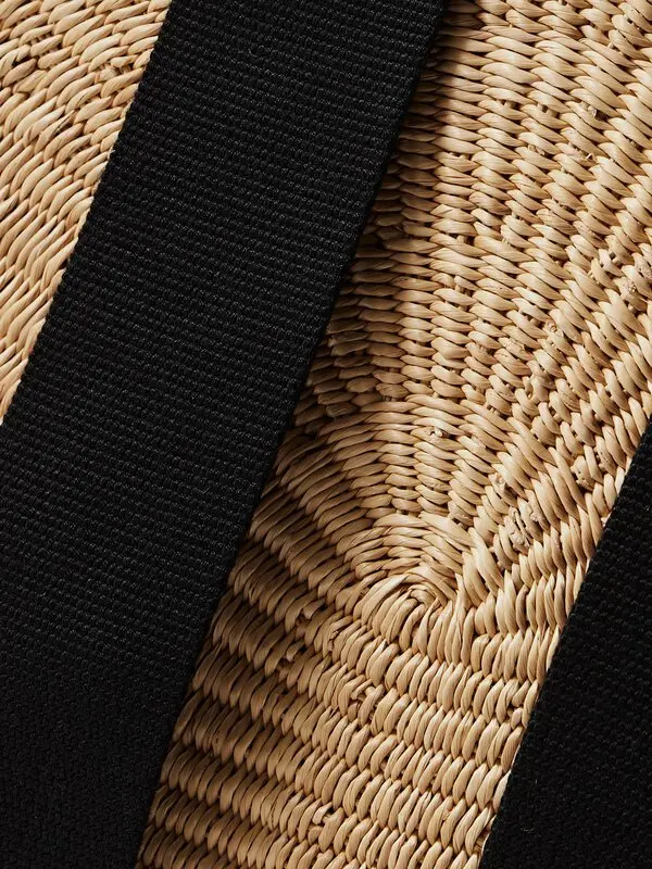 Muuñ Muñ Mina Mini Woven Straw Tote With Canvas Trim