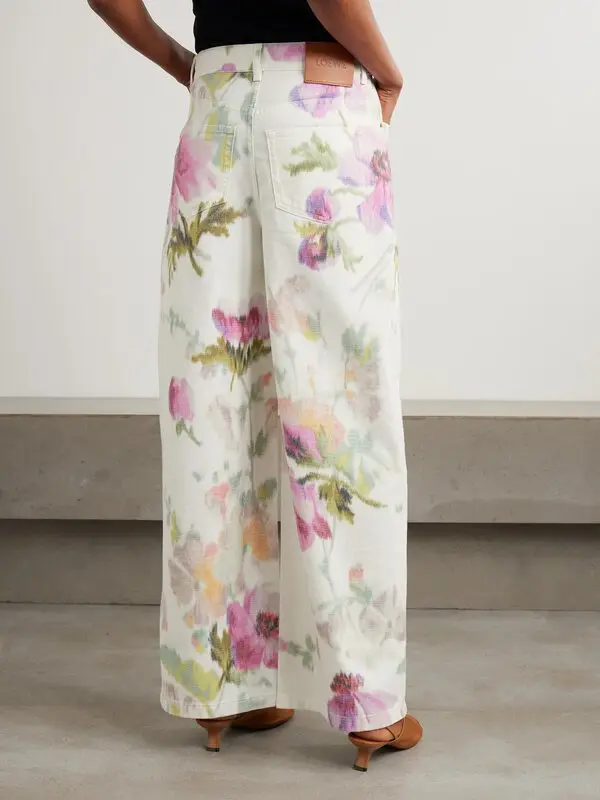 Loewe Floral-print High-rise Straight-leg Jeans