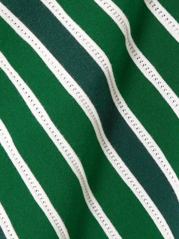 Max Mara Tallone Striped Pointelle-knit Midi Dress