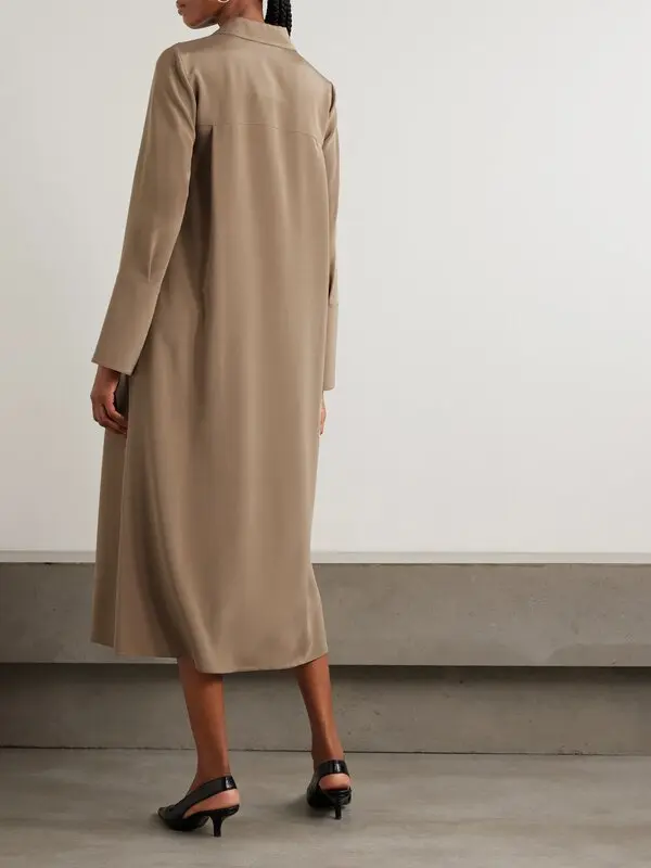 Max Mara Ossola Silk-blend Shirt Dress - Brown