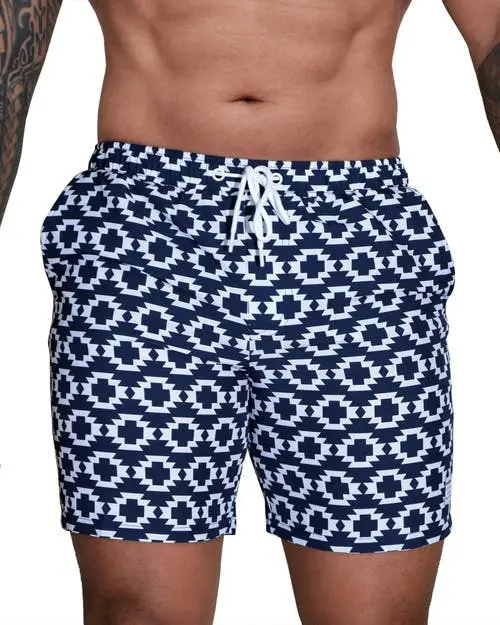 MOSMANN AUSTRALIA Board Shorts - Blue Geometric