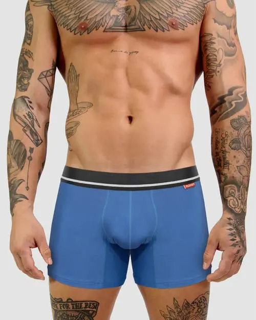 MOSMANN AUSTRALIA Ultra-soft Boxers - Blue/black