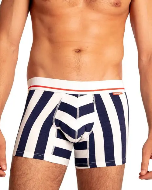 MOSMANN AUSTRALIA Ultra-soft Boxers - Navy Stripes