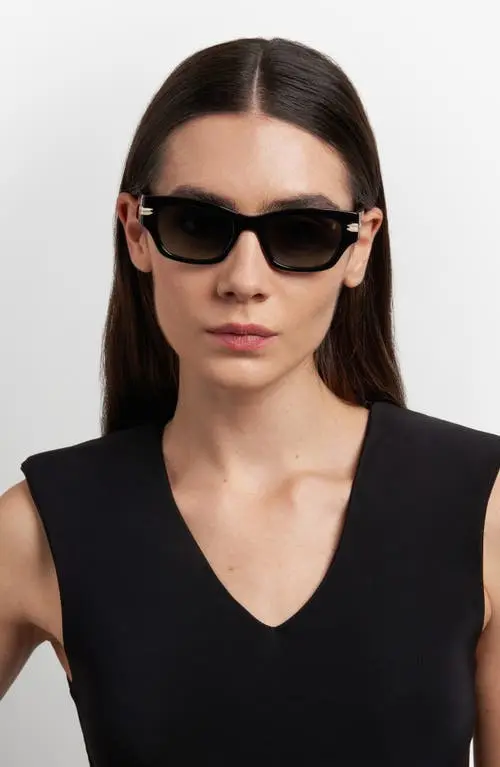 STUART WEITZMAN 52mm Rectangular Sunglasses - Black