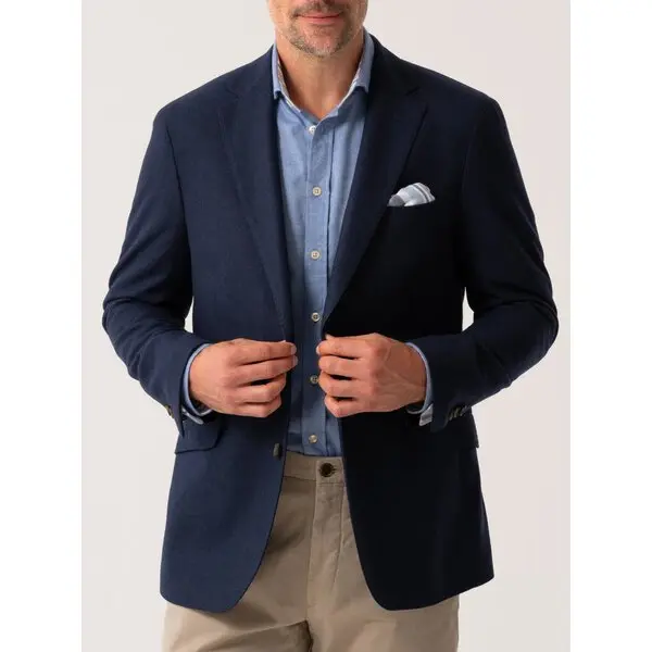 KOY CLOTHING Wool And Cashmere Blend Blazer - Blue