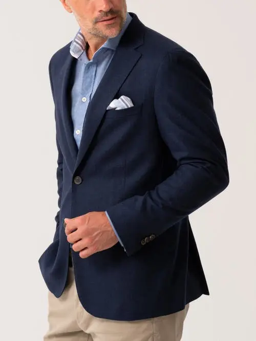 KOY CLOTHING Wool & Cashmere Blend Blazer - Blue