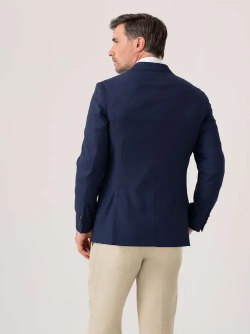 KOY CLOTHING Tailored Wool Blazer - Navy