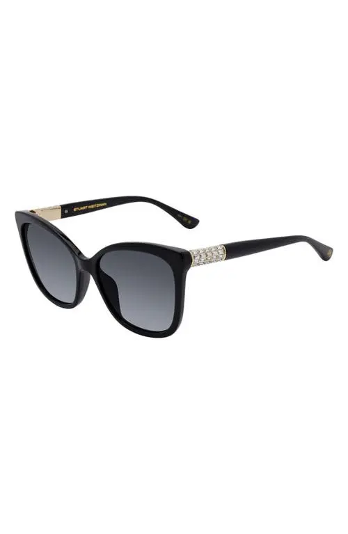 STUART WEITZMAN 56mm Butterfly Sunglasses - Black