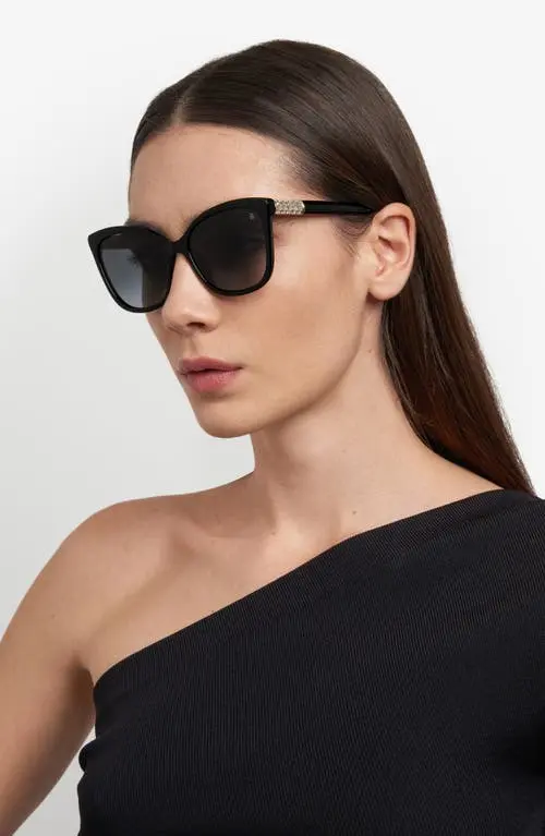 STUART WEITZMAN 56mm Butterfly Sunglasses - Black