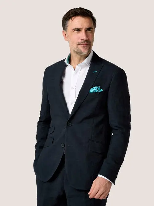 KOY CLOTHING Linen Blazer - Navy