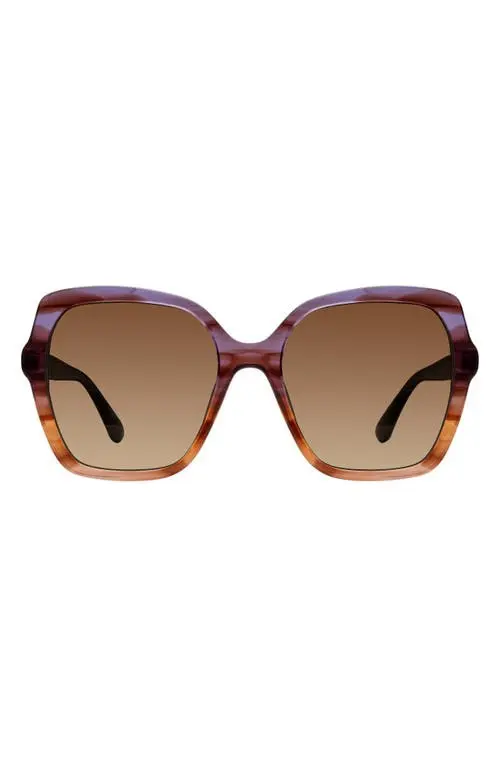 STUART WEITZMAN 56mm Square Sunglasses - Brown Horn