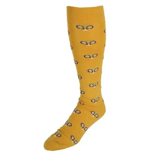 Trafalgar Racquet Ball Over-the-calf Dress Socks - Yolk Yellow