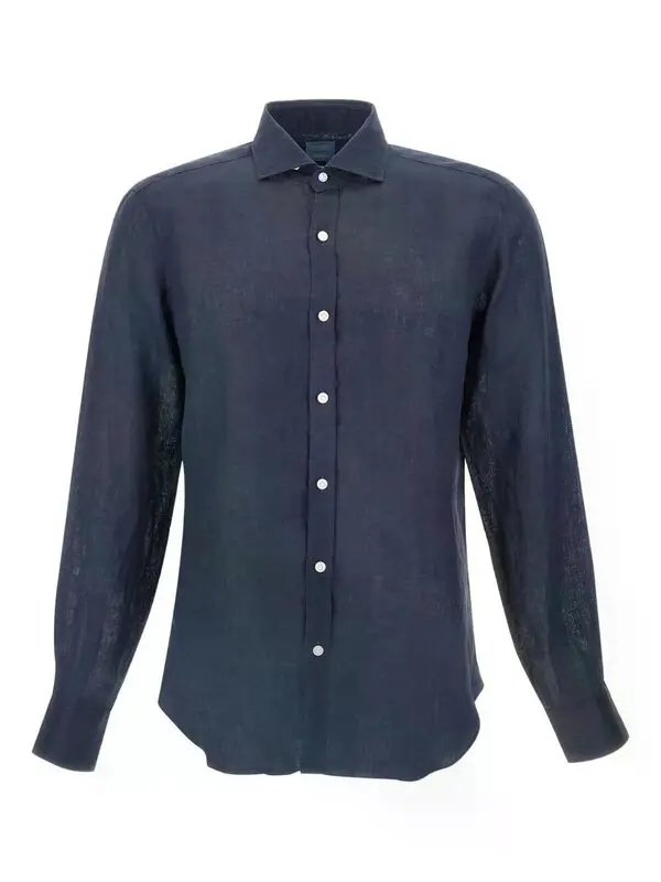 BARBA NAPOLI Linen Shirt - Blue