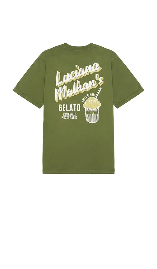 MALBON Gelato Stand Pocket Tee In Green - Cypress Green