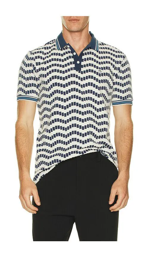 ORIGINAL PENGUIN Jacquard Textured Polo In Navy