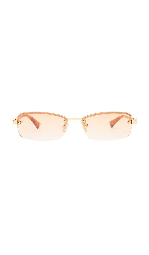Le Specs Enigmatic Sunglasses - Gold Vintage Tort & Warm Brown Grad