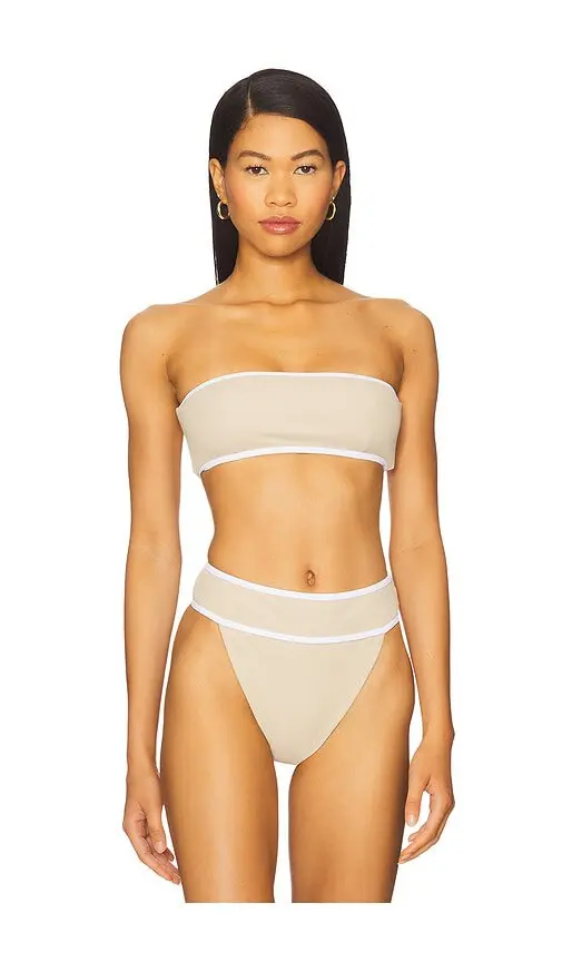 L'academie By Marianna Jolie Bandeau Bikini Top - Taupe