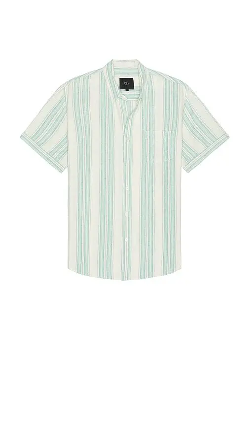 Rails Carson Collared Shirt In Cream,baby Blue - Riviera Stripe